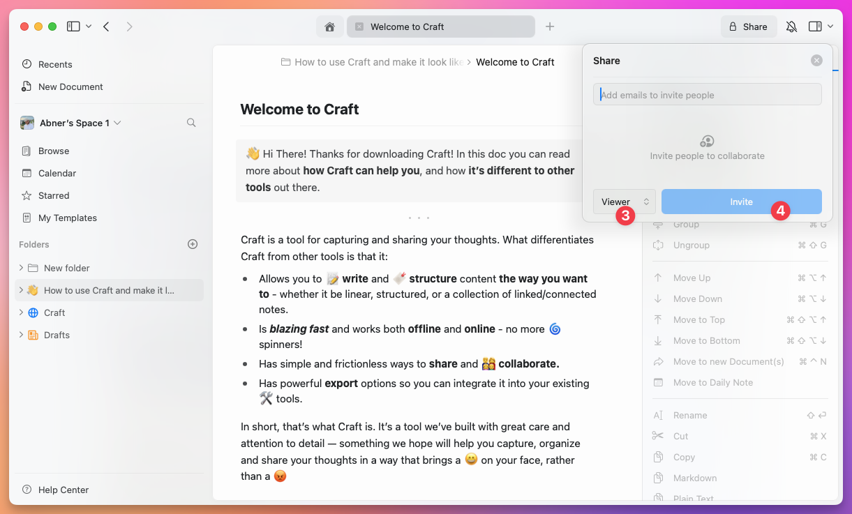Sharing and Collaborating on Craft Documents – Craft Help Site