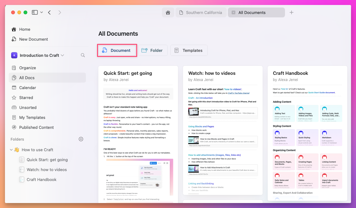 Managing Documents – Craft Help Site