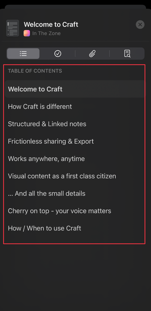 Table of Contents – Craft Help Site