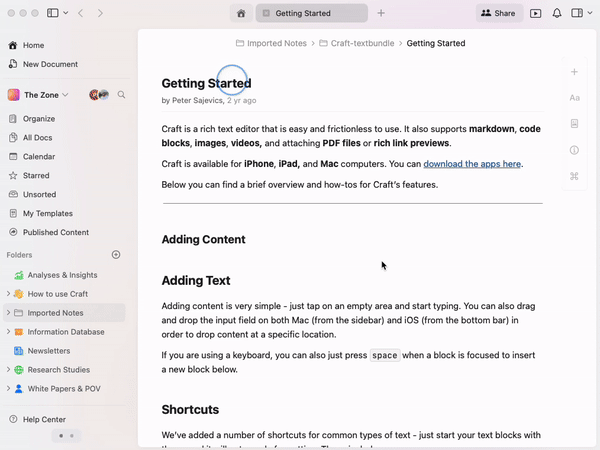 Table of Contents – Craft Help Site
